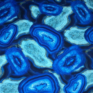 Nature Fabric, Rock Fabric, Geode and Ink, Geode Fabric, Blue Geode ...