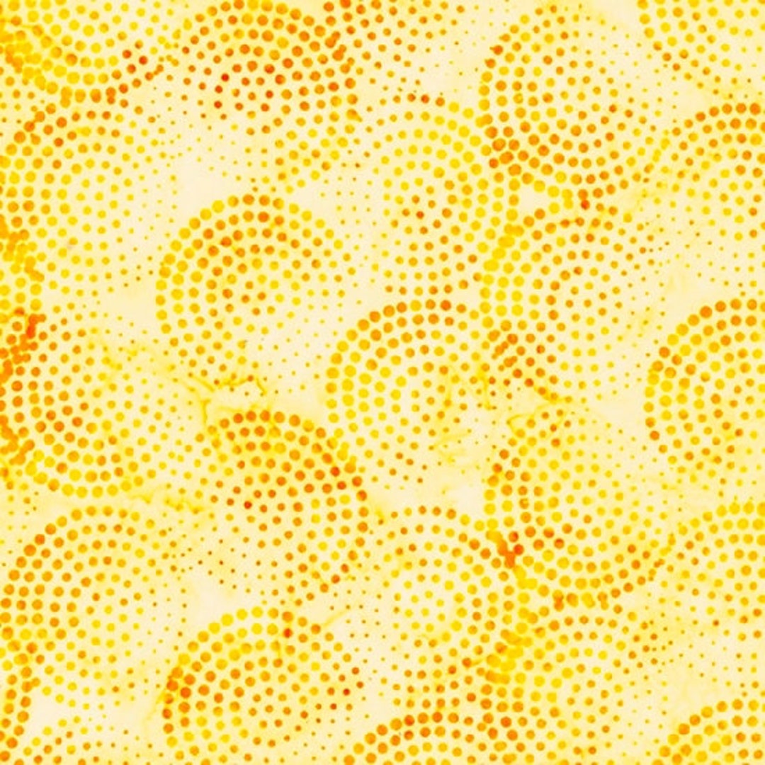Polka Dot Fabric, Yellow Orange Batik Fabric, Bali Batiks, Orange Dot ...
