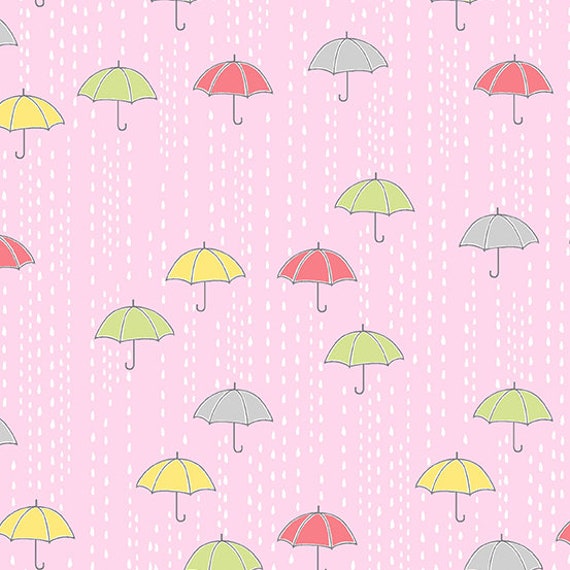 Spring Fabric Umbrella Fabric April Showers Pink Fabric - Etsy