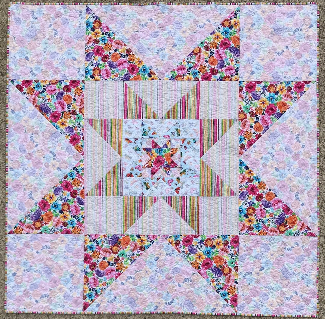 Quilt Pattern, Vari Lovable Star, Use Both Sides, Intermediate Quilt ...