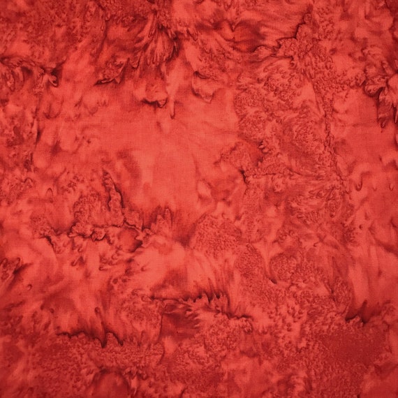 Red Batik Batik Fabric Bali Batiks Hand Dyed Batik Mottled | Etsy