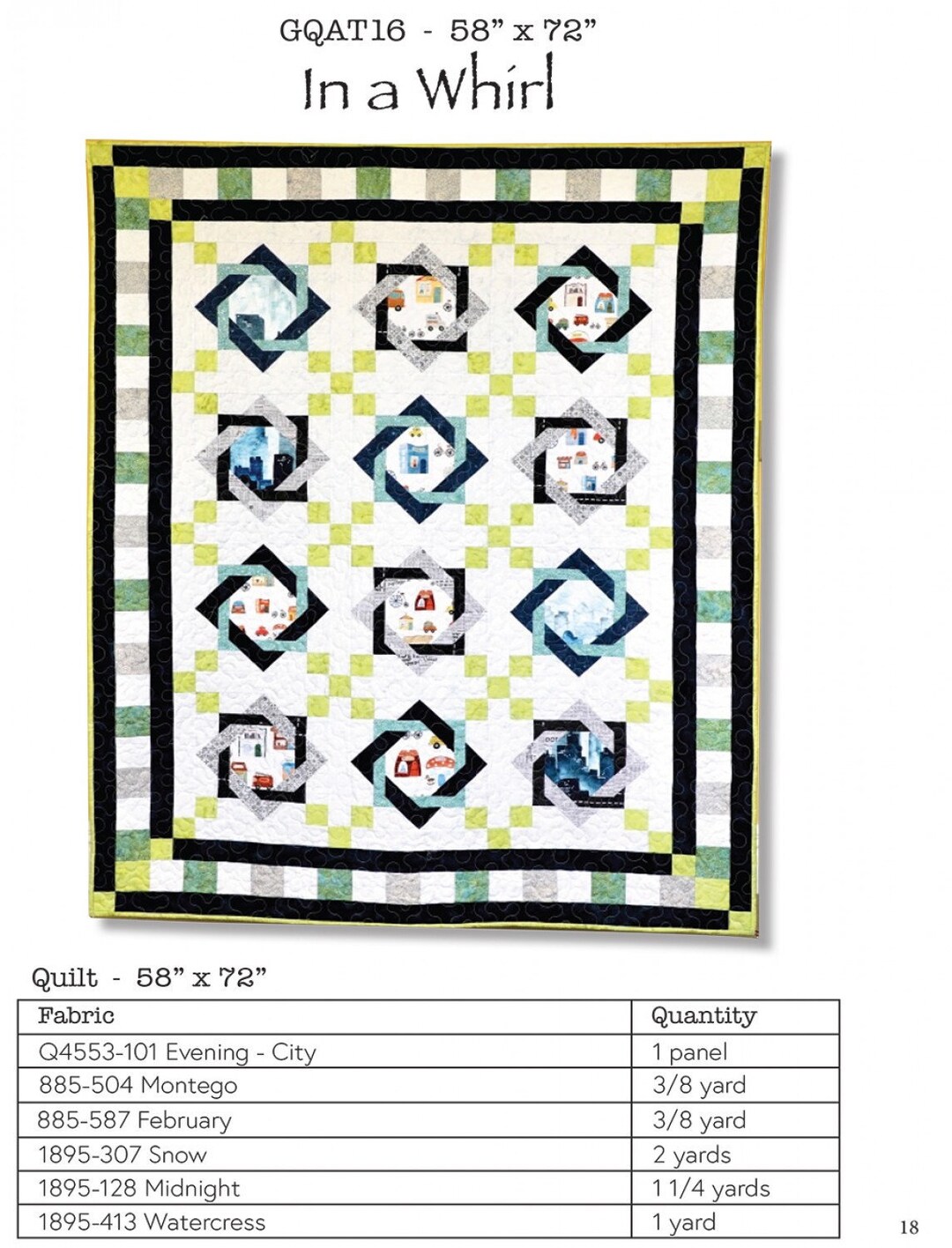 Quilt Pattern, in a Whirl, Throw Quilt, Ninepatch Quilt, Easy Quilt ...