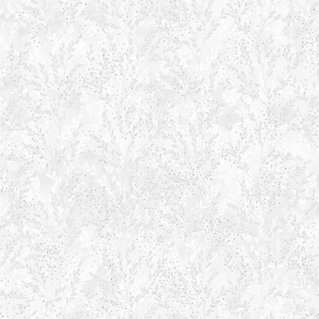 Leaf Fabric, Garden Blends, Ice and Silver Fabric, Metallic Silver ...