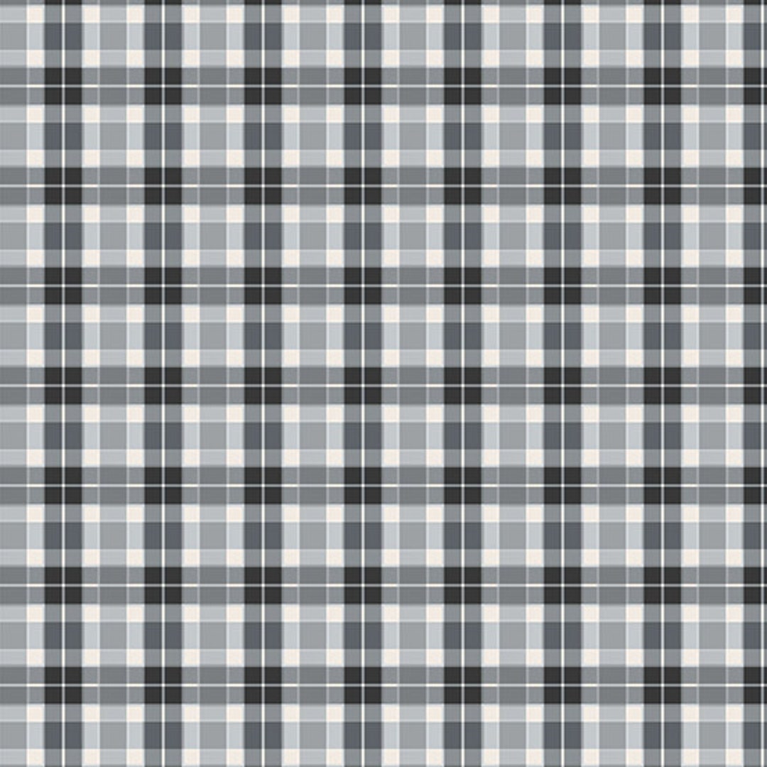 Christmas Fabric, Plaid Fabric, Winter Fabric, Woodland Winter, Gray ...