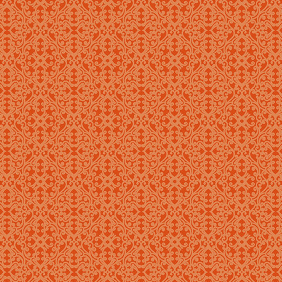 Damask Fabric, Fall Fabric, Autumn Fabric, Orange Fabric, Autumn ...