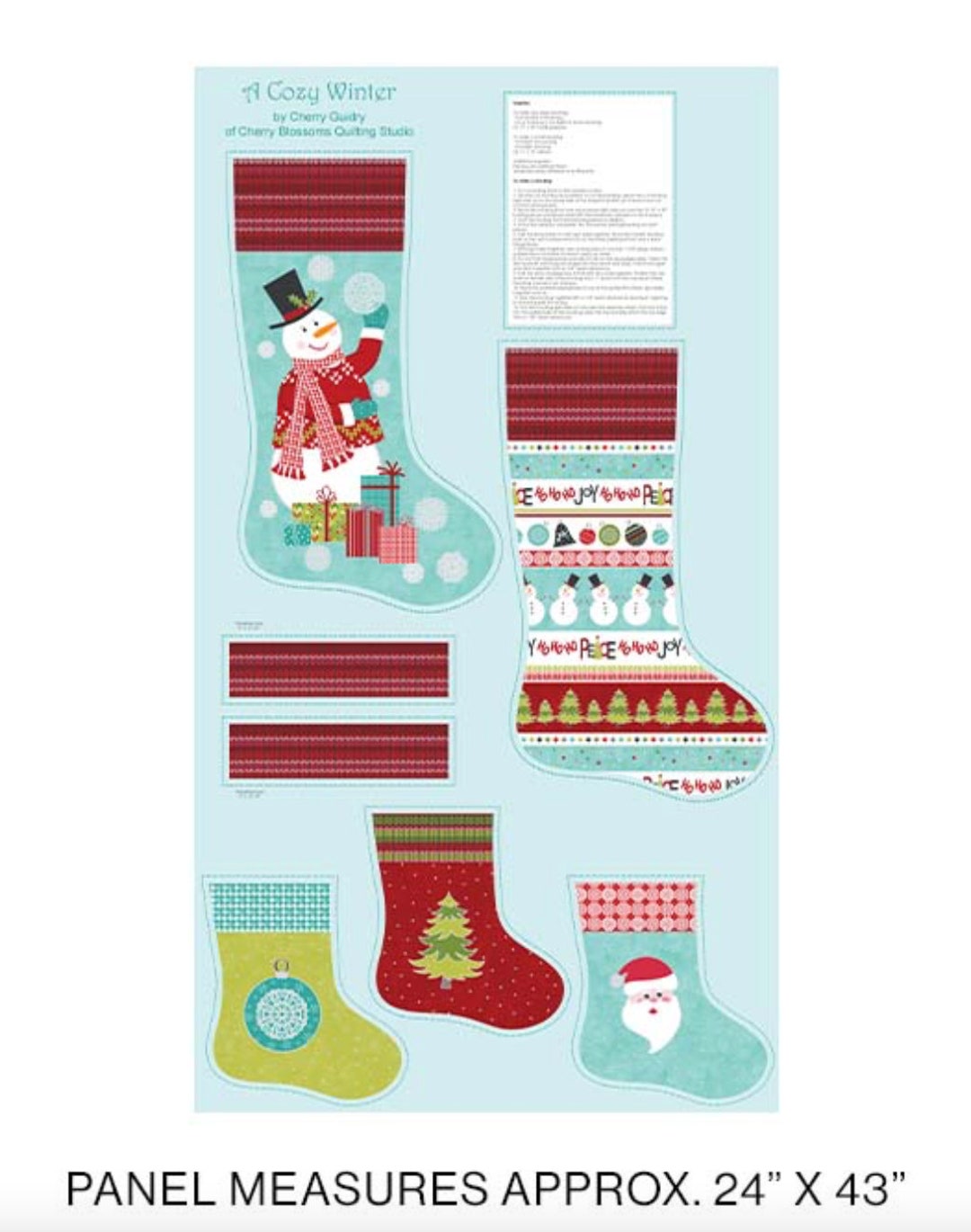 Christmas Fabric, Christmas Stocking Panel, A Cozy Winter, Winter ...