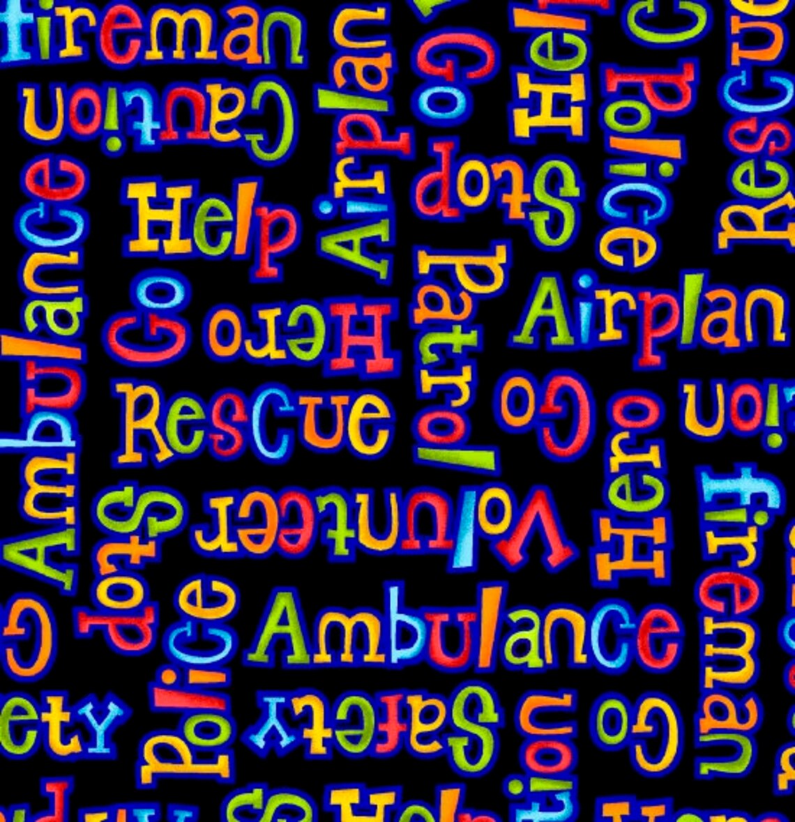Word Fabric Be My Hero Children's Fabric Rescue Fabric - Etsy