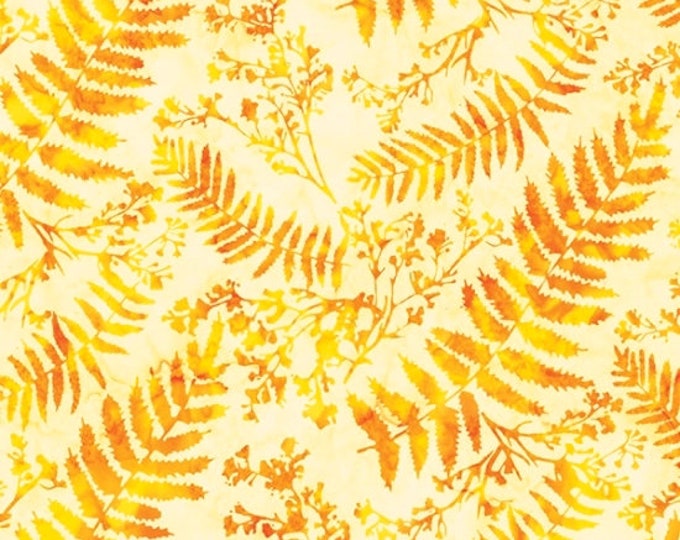Yellow Batik Fabric, Sun, Bali Batiks, Yellow Leaf Batik, Batik Fabric ...