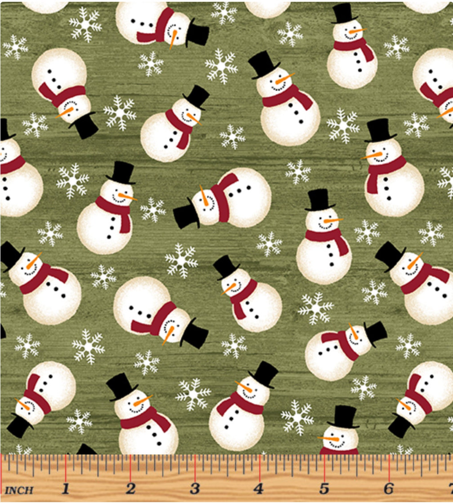 Christmas Fabric Snowman Fabric Winter Fabric A Jingle Bell - Etsy