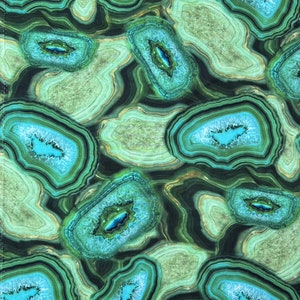 Nature Fabric Rock Fabric Geode and Ink Geode Fabric Green - Etsy