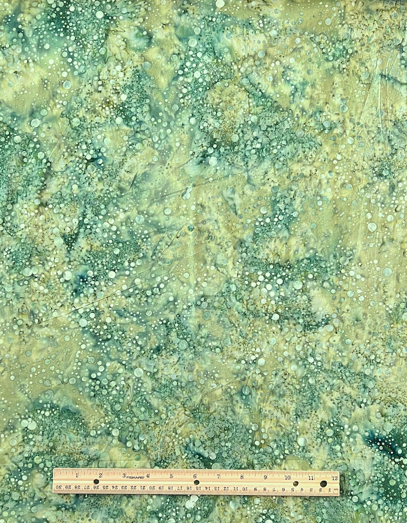 Batik Green Batik Fabric Desert Beauty Polka Dot Batik - Etsy