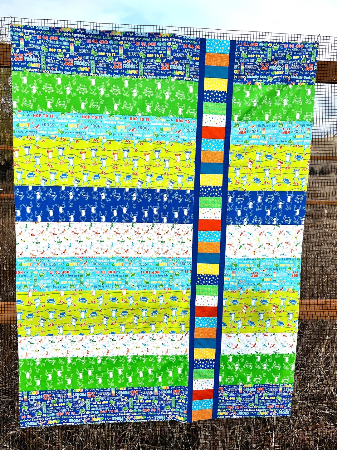 Frog Quilt Kit, Children's Quilt Kit, the Coop, Toadally Cool , A Kim ...