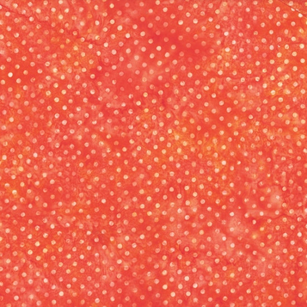 Polka Dot Fabric, Orange Batik Fabric, Bali Batiks, Orange Dot Batik ...