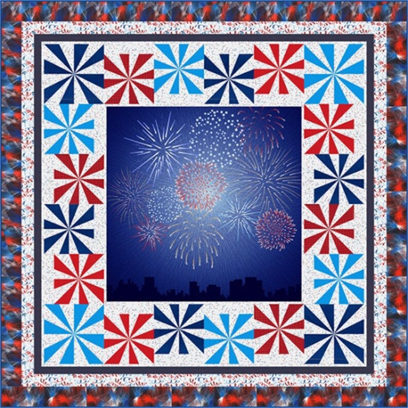 Fabric Panel July 4th Fabric Firework Fabric Independence | Etsy