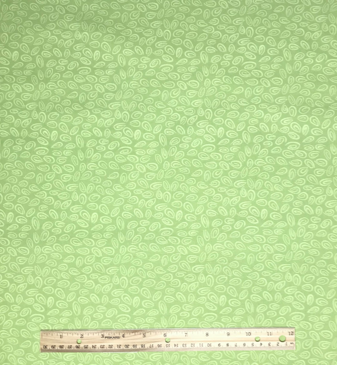 Green Swirls, Green Cotton Fabric, Geometric Fabric, Green Seeds, Green ...