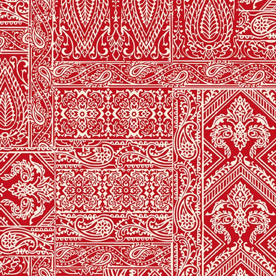 Patriotic Fabric Apple Pie Tapestry Geometric Fabric Red - Etsy