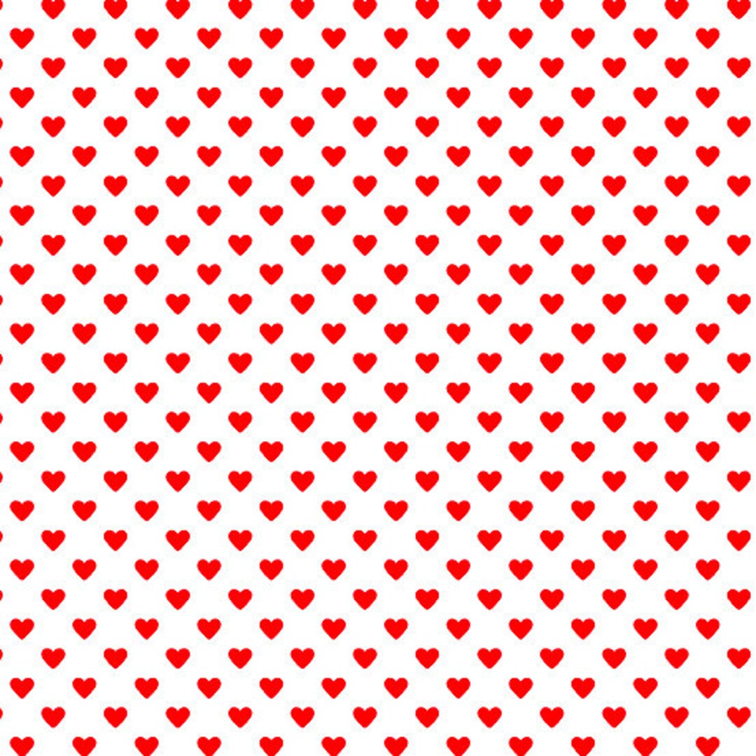 Heart Fabric Romance Fabric Red Hearts on White Love - Etsy
