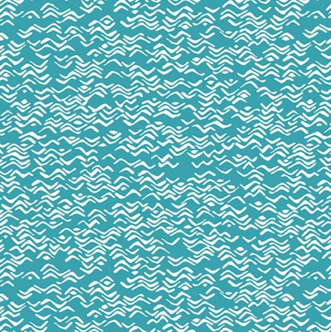 Ocean Fabric, Sea Fabric, Wave Fabric, by the Sea, Aqua Teal Waves, by ...