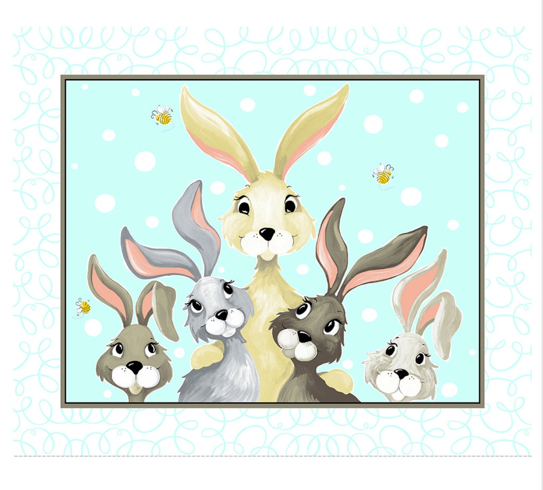 Rabbit Fabric, Bunny Fabric, Harold the Hare Fabric, Animal Fabric ...