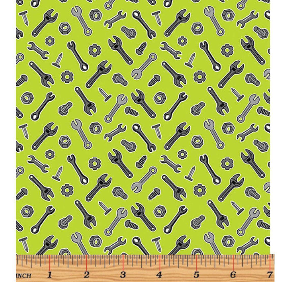 Tool Fabric Construction Fabric Tools Fabric Lime Green - Etsy
