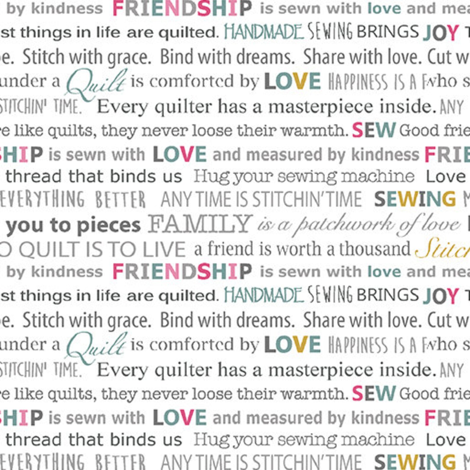 Sewing Fabric Words Fabric Sewing Themed Fabric Words to | Etsy