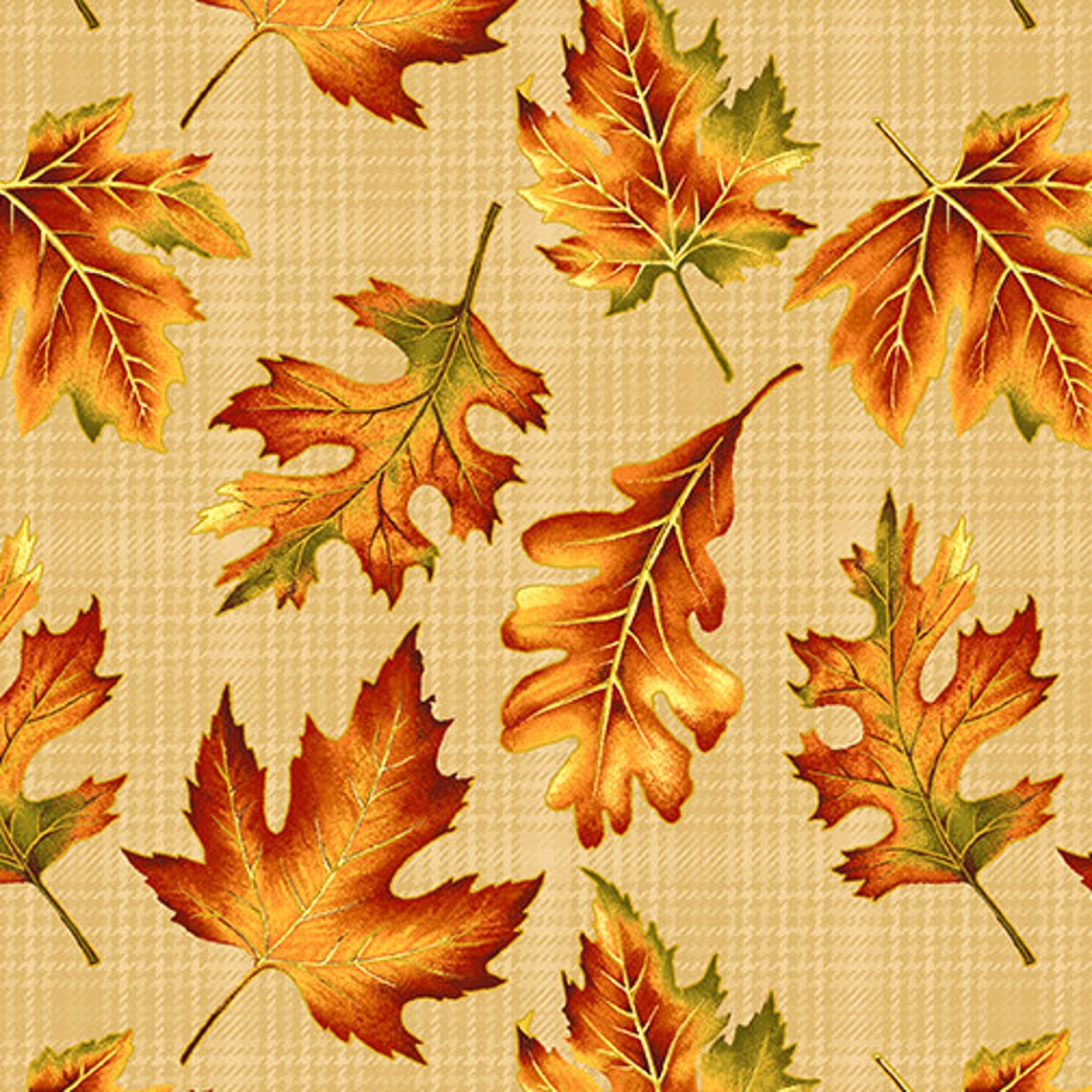 Leaf Fabric Autumn Elegance Fall Fabric Autumn Fabric | Etsy