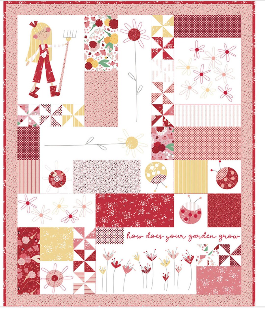 Quite Contrary Meags and Me Appliqué Quilt Pattern, Ladybug Mania ...