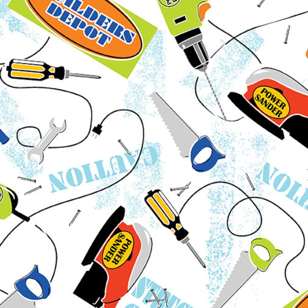 Tool Fabric, Construction Fabric, Tool Time Fabric, Word Fabric ...