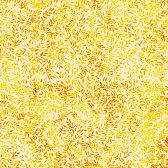Yellow Batik Fabric Sun Bali Batiks Yellow Leaf Batik - Etsy