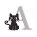 Cute Black Cat Alphabet 4inch A-Z Machine Embroidery Font Digital ...