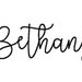 Bethany Script Font A-Z 5inch Machine Embroidery Font Digital Download ...