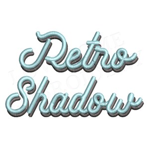 Retro Shadow 2inch Script Font A-Z Machine Embroidery Font Digital ...