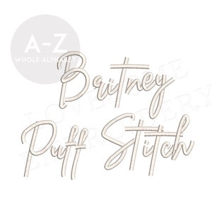 Britney Puff 4inch Script Font A-Z Machine Embroidery Letters, Puff 3D ...