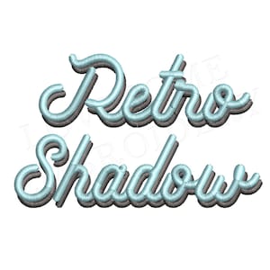 Retro Shadow 1inch Script Font A-Z Machine Embroidery Font Digital ...