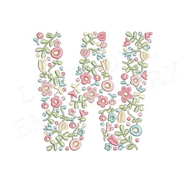 Letter W Embroidery - Etsy