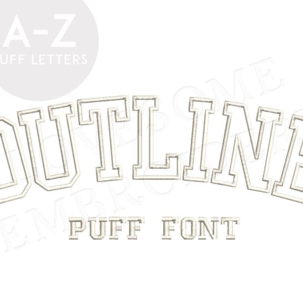 Embossed 3D Puff Embroidery Font Puff Foam Embroidery Font Puffy ...