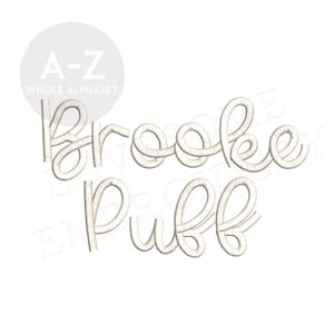 Brooke Puff 1.5inch Script Font A-Z Machine Embroidery Cursive Letters ...