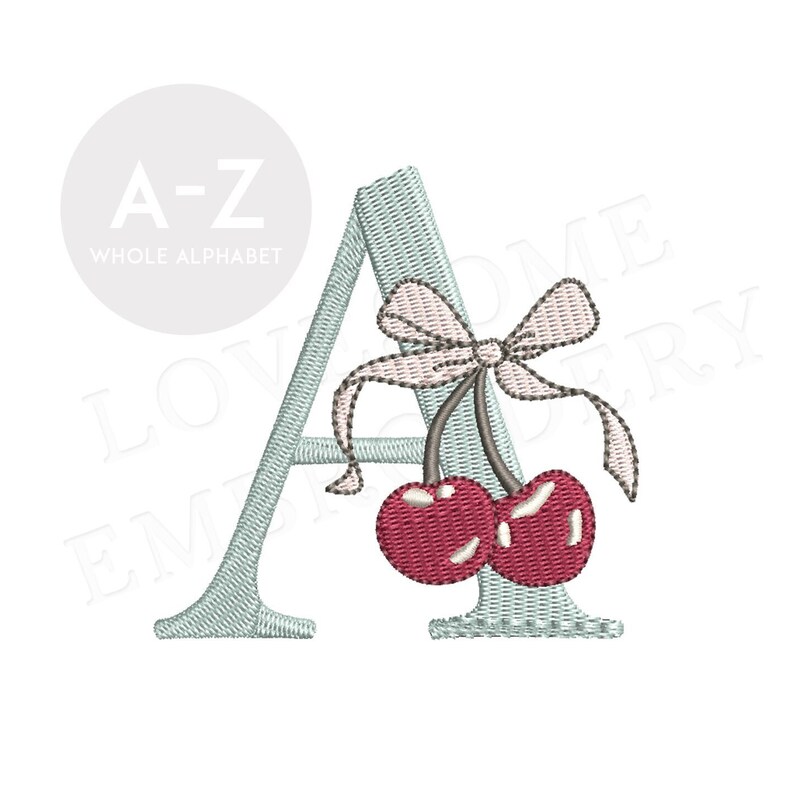 Monogrammed Cherry Bow - Etsy