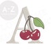 Cherry Monogram 4inch A-Z Machine Embroidery Font Red Cherries Alphabet ...