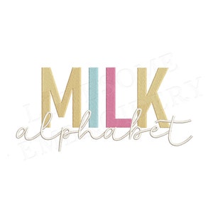 Milk Monogram 3inch BX Font A-Z Machine Embroidery Font Digital ...