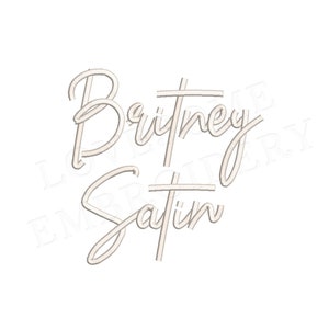 Britney Script 2inch Satin Stitch Font A-Z, Thick Script Font, Machine ...