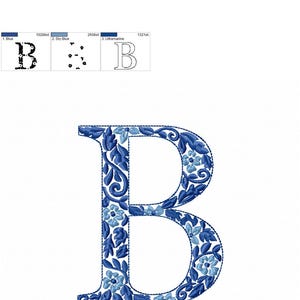 NEW Chinoiserie Alphabet 5inch A-Z Machine Embroidery Font Blue Elegant ...