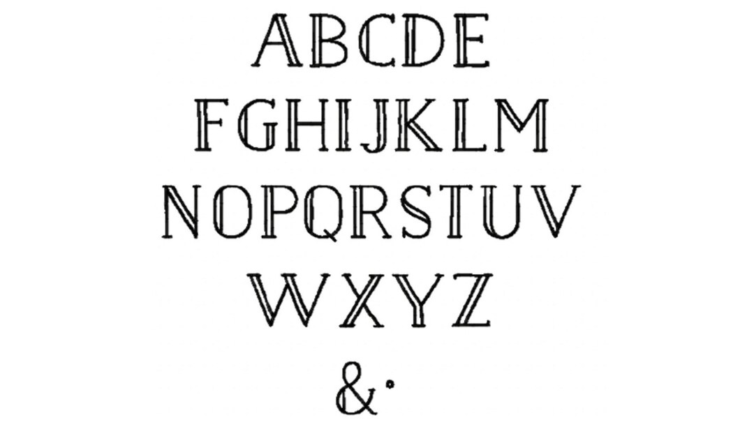 Inline Monogram Font A-Z 1.5inch Machine Embroidery Font Digital ...