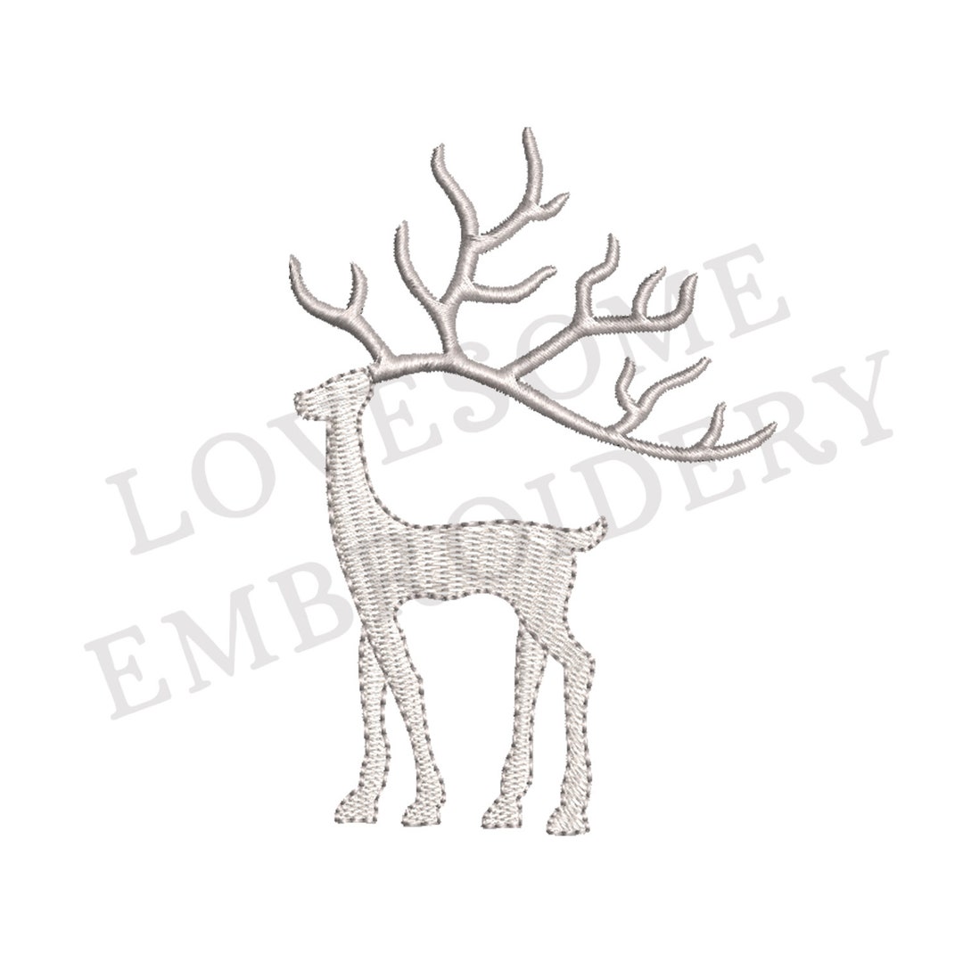 Minimalist Deer 3inch Embroidery Design, Modern Scandinavian Elegant ...