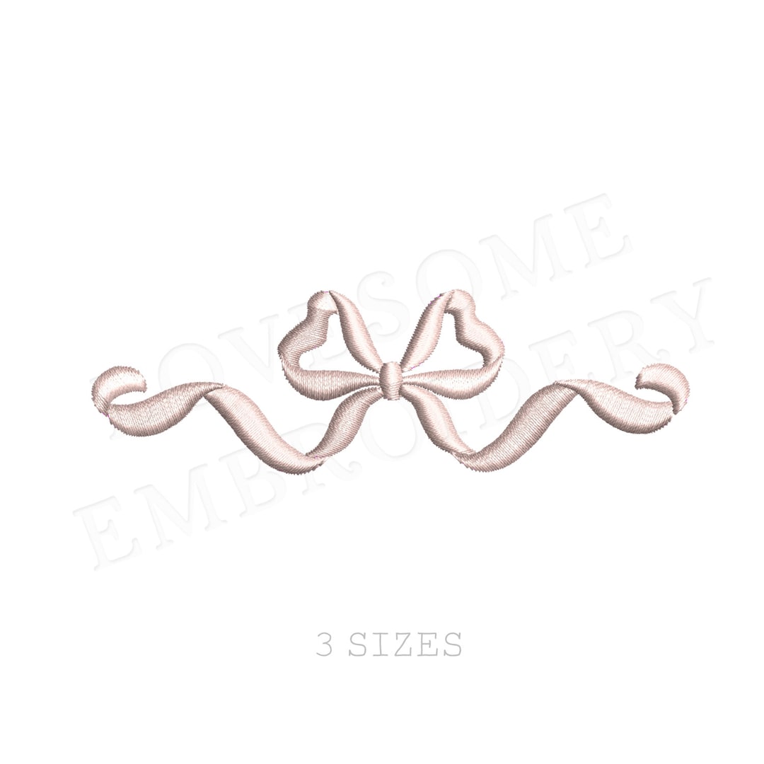 Decorative Bow Three Mini Sizes Machine Embroidery Design, Lovely Mini ...