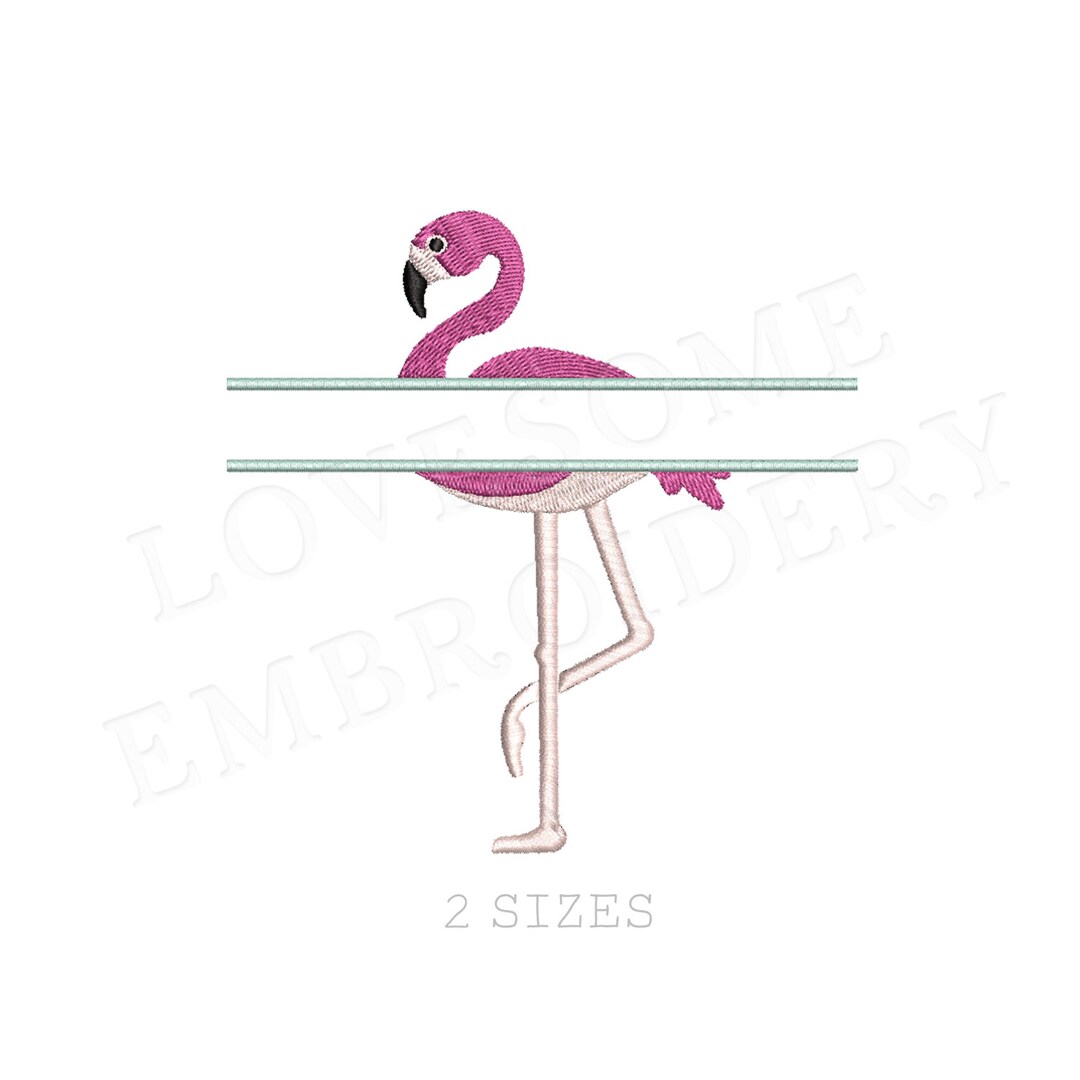 Flamingo Split Embroidery Design Multisize, Summer Machine Embroidery ...