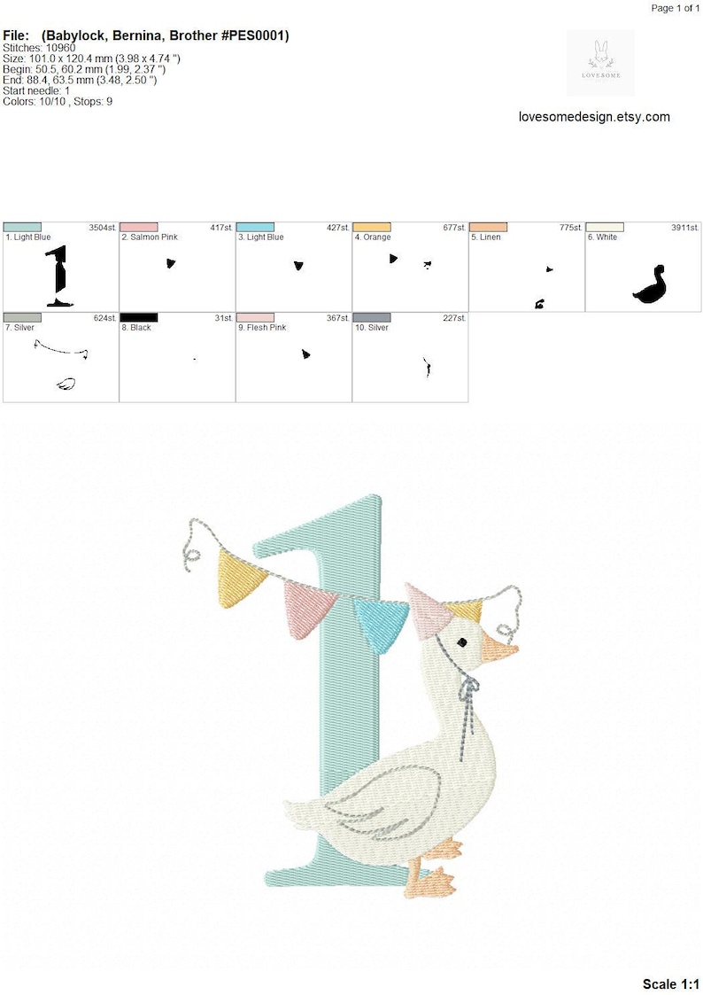 Party Hat Goose Numbers 5inch Bunting 0-9 Machine Embroidery Numbers ...