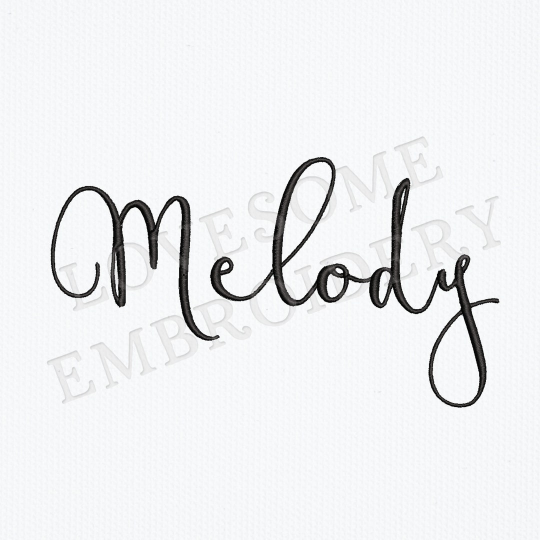 Melody Script 1inch Font A-Z, Fancy Cursive Embroidery Font, Machine ...