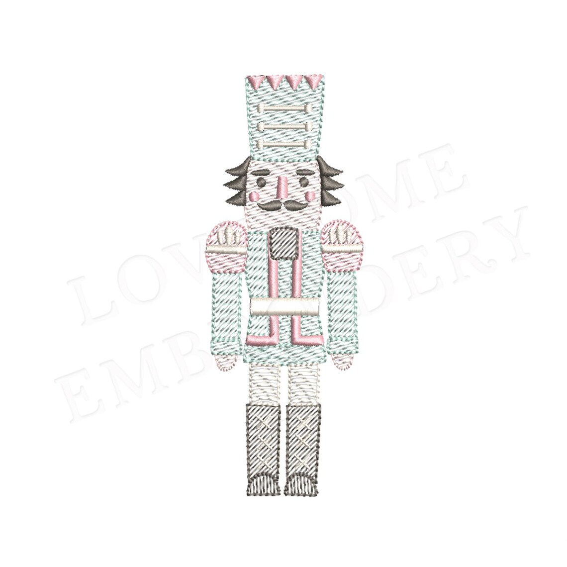 Pastel Nutcracker Quick Stitch 4x4 Fill Stitch Embroidery Design ...