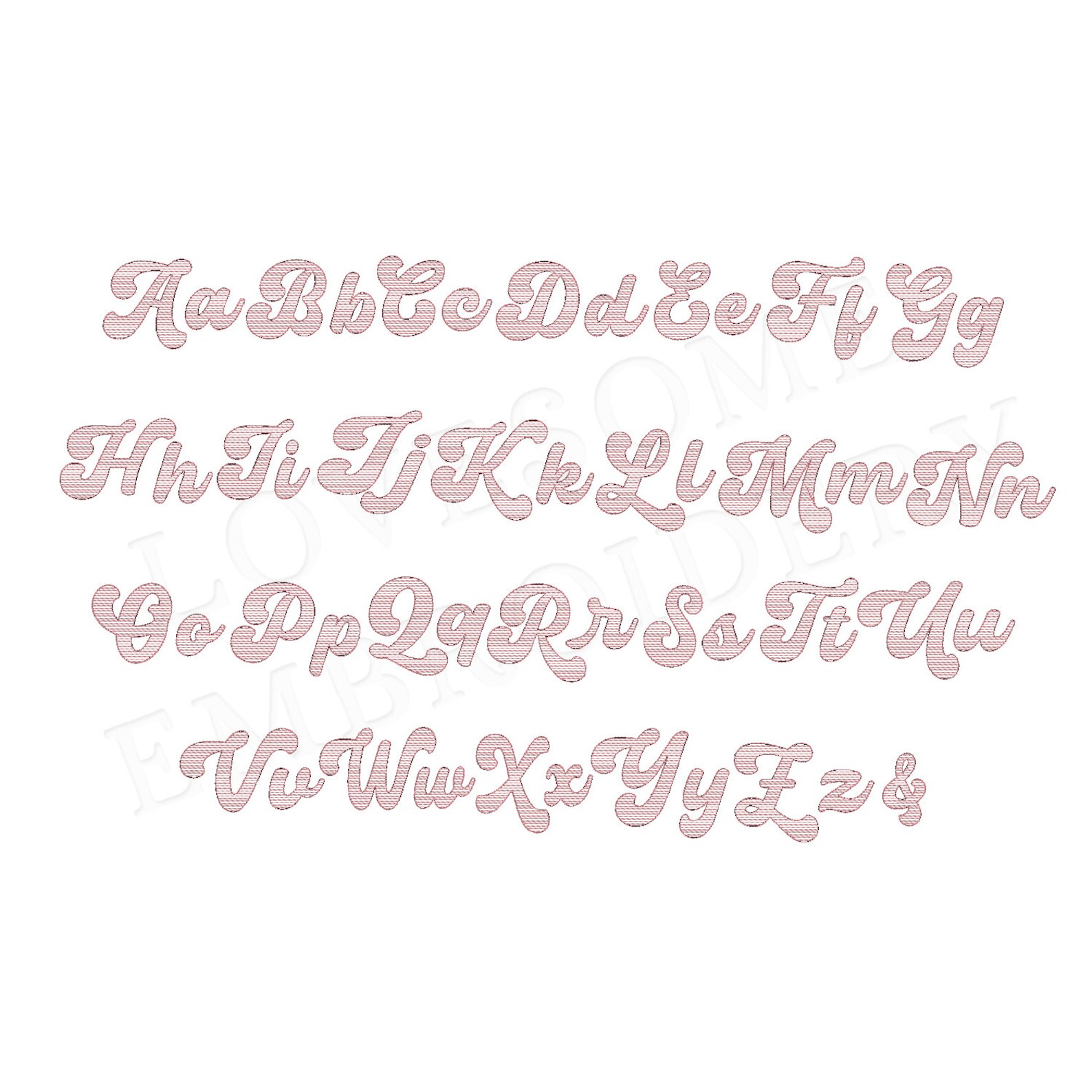 Groovy Script 1inch Quick Stitch Font A-Z Machine Embroidery Font ...